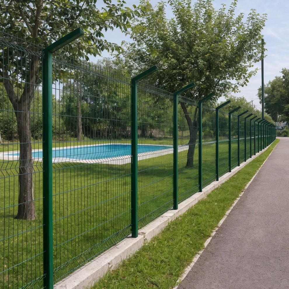Pack Reja Tipo Acmafor 3d Verde 2,50 X 1,83 Mts + Poste Con Brazo 2,70 ...
