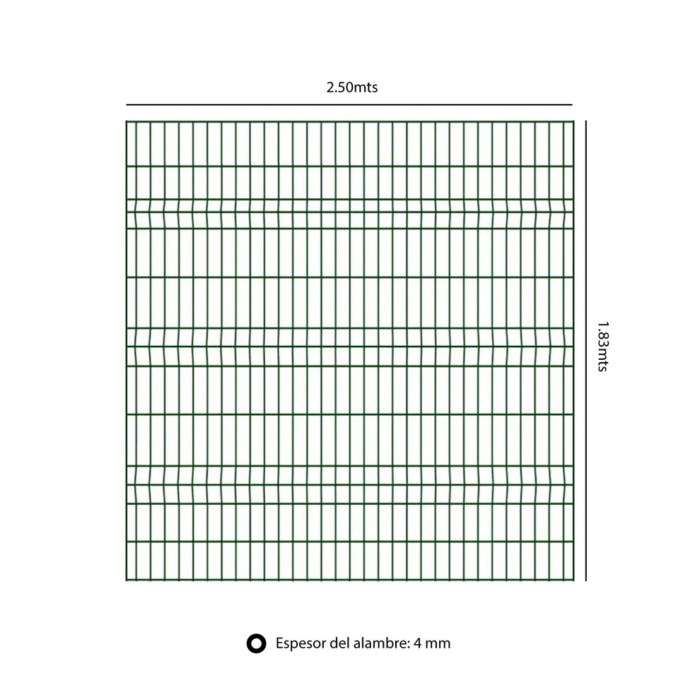 Pack Reja Tipo Acmafor 3D Verde 2.50 x 1.83 Mts + Poste – Hoga