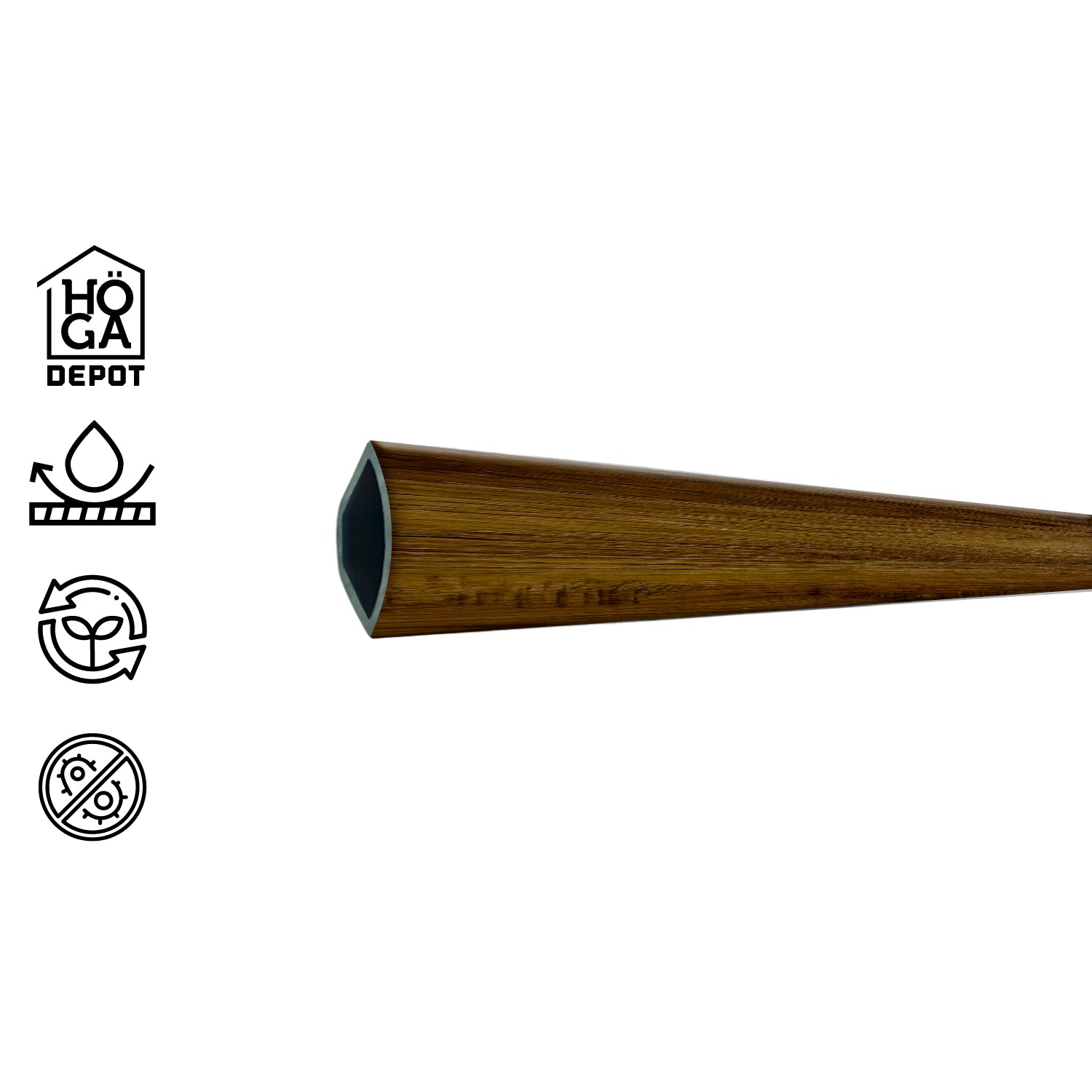 Pack 5 Unidades Cuarto Rodón PVC 2mt x 45mm Café – Hoga